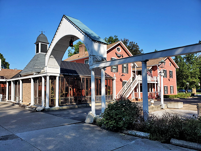 This charming red building has been welcoming guests and apparently some uninvited supernatural residents for generations.