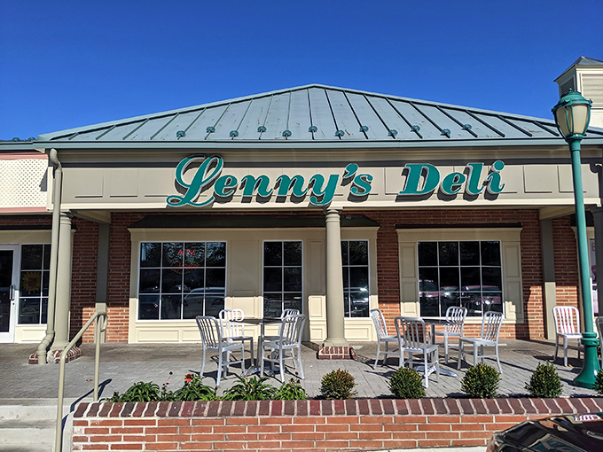 The iconic teal sign of Lenny's Deli beckons hungry Marylanders like a lighthouse guiding sandwich-seekers safely to shore.