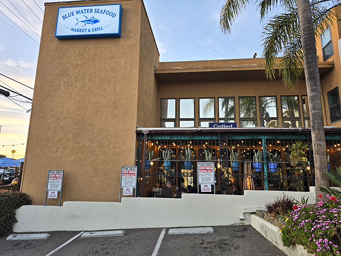 The unassuming exterior of Blue Water Seafood Market & Grill hides culinary treasures that would make Neptune himself swim ashore for dinner.
