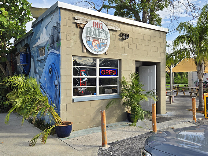 The unassuming exterior of Big Ray's Fish Camp proves the old adage: never judge a seafood joint by its cinderblock walls. Florida culinary magic happens here.