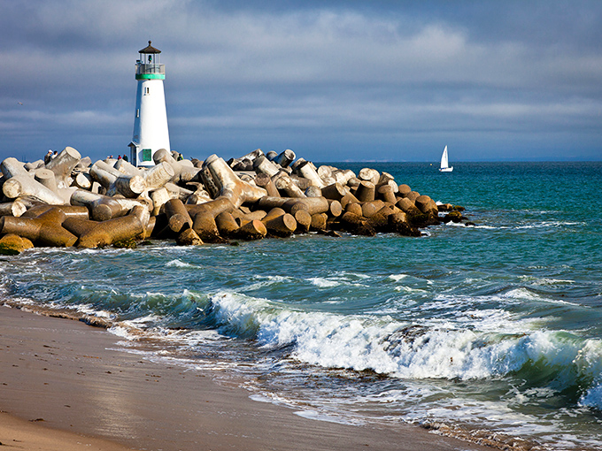 Standing sentinel where land meets sea, Walton Lighthouse gleams against the azure waters of Santa Cruz Harbor. Mother Nature couldn't have designed a more perfect postcard moment.