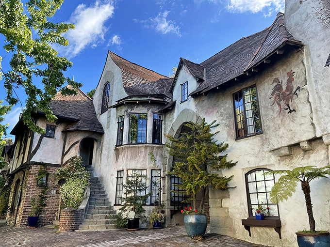 Where fairy tales meet reality: Normandy Village's storybook façade makes you question whether you're still in California or have been magically transported to medieval France.
