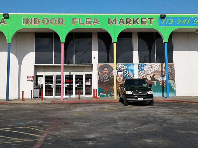 The vibrant green exterior with its rainbow-colored columns isn't subtle, but neither are the treasures waiting inside this suburban wonderland of weird and wonderful finds.