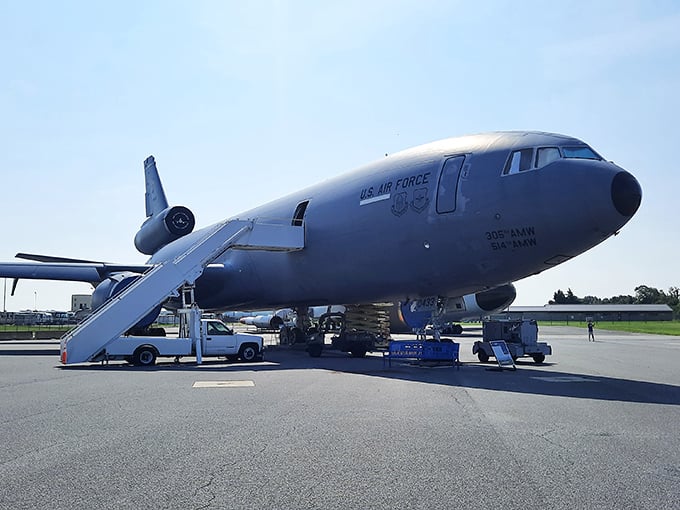 A gleaming vintage aircraft basks in the Delaware sunshine, its polished propellers ready to whisk you back to the golden age of aviation.