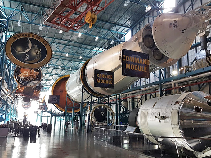 The Rocket Garden at Kennedy Space Center stands as a metallic forest of human ambition, reaching skyward like dreams made manifest.