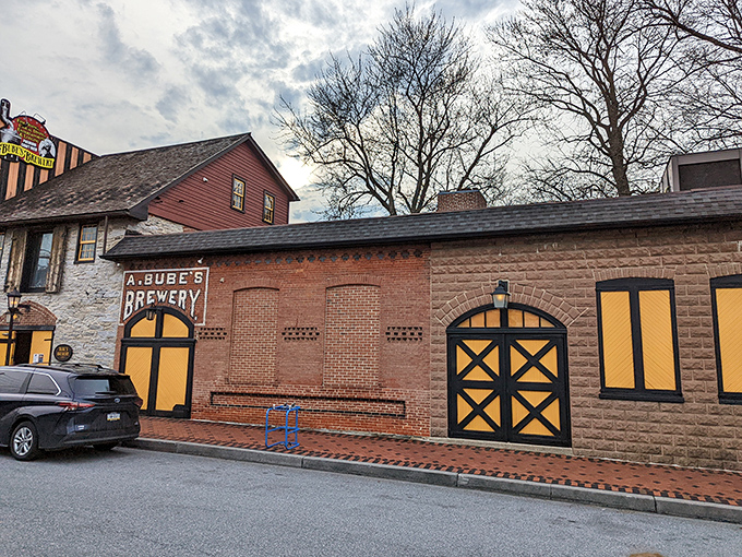 That brick facade whispers stories of Pennsylvania's brewing past while promising adventures ahead.