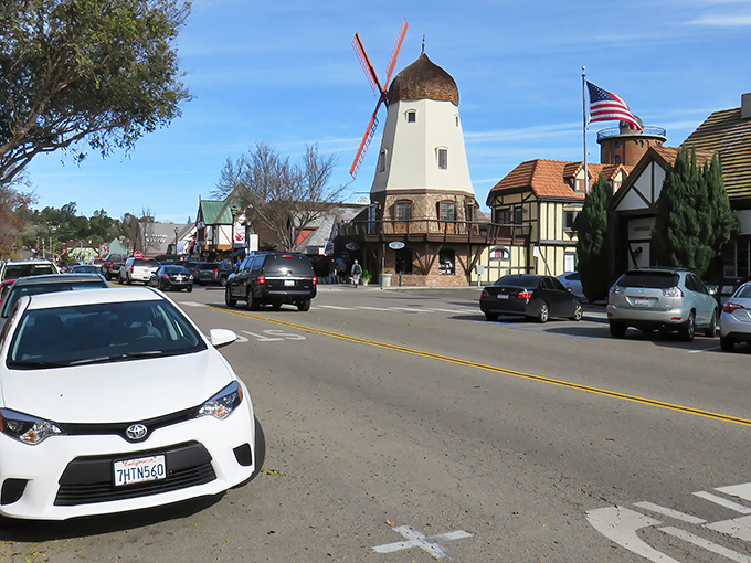 Solvang's main street looks like Denmark decided California needed a splash of Scandinavian charm. Those colorful facades aren't just for show &ndash; they're portals to pastry heaven.