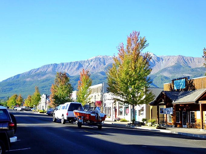 Downtown Joseph greets visitors with a postcard-perfect view of the Wallowa Mountains. Switzerland called—it wants its scenery back.