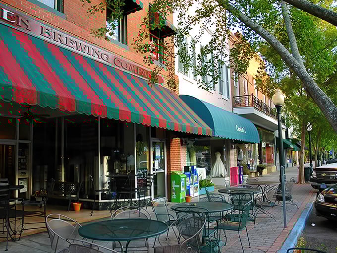Aiken Brewing Company's iconic red and green awning isn't just eye-catching&mdash;it's a beacon for thirsty travelers seeking craft beer and conversation on Laurens Street.