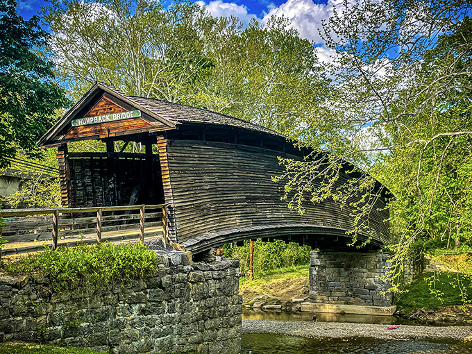 Mother Nature meets master craftsmanship in this curved wooden wonder. The Humpback Bridge's distinctive arched design isn't just photogenic—it's engineering genius from a simpler time.