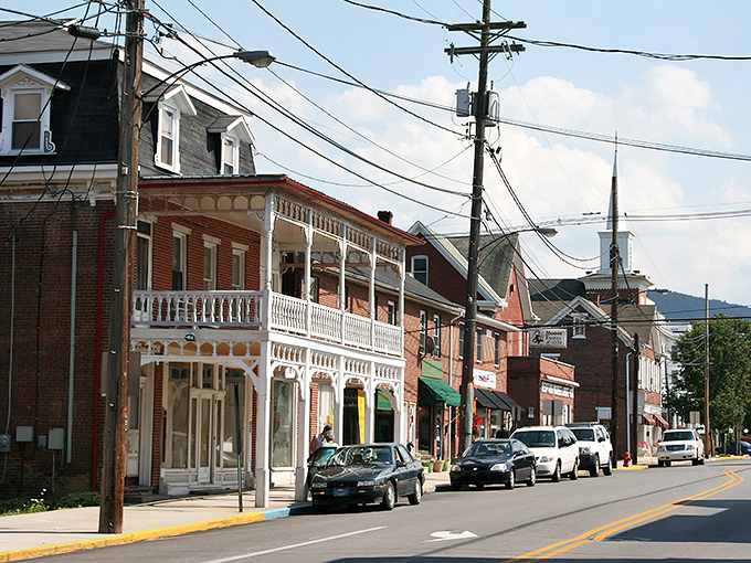 These colorful storefronts look like a box of crayons came to life and decided to open businesses.