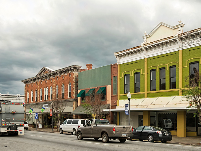 Downtown Americus greets visitors with a colorful palette of historic storefronts. These aren't cookie-cutter buildings&mdash;they're architectural personalities with stories to tell.