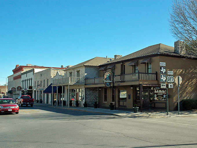 Granbury from above looks like a movie set director's dream&mdash;where small-town Texas charm meets lakeside serenity in perfect cinematic harmony.
