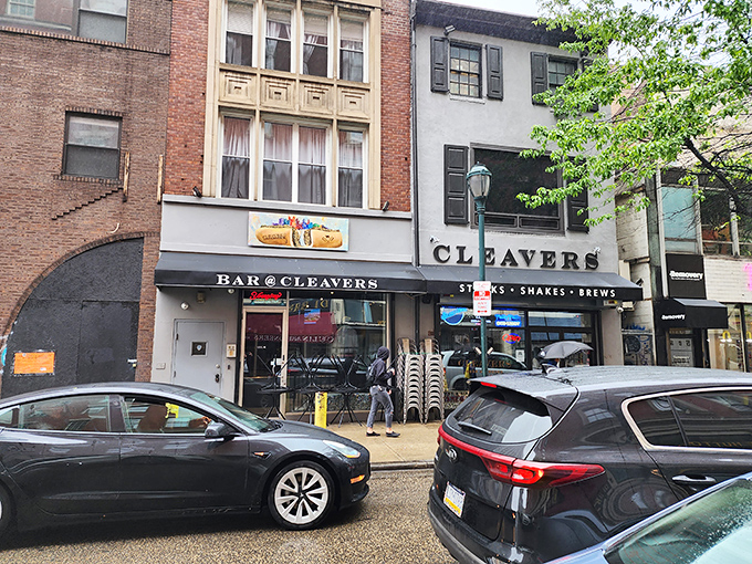 Cleavers stands proudly on 18th Street, its storefront promising the holy trinity of Philadelphia dining: "Steaks, Shakes, Brews." The urban sandwich pilgrimage begins here.