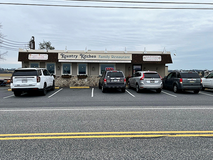 The unassuming exterior of Kountry Kitchen hides a treasure trove of comfort food within. Like finding a diamond in the rough of Lancaster County.