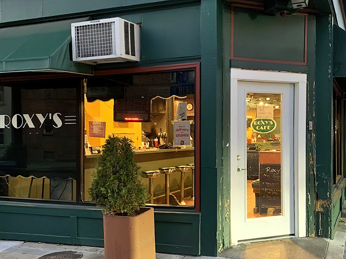 Roxy's distinctive green exterior beckons like an old friend in downtown Harrisburg. The kind of place where regulars have worn a path to the door.