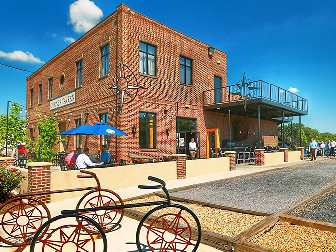 The unassuming brick exterior with its golden butterfly emblem promises culinary metamorphosis inside. Like finding a secret clubhouse for grown-ups with good taste.