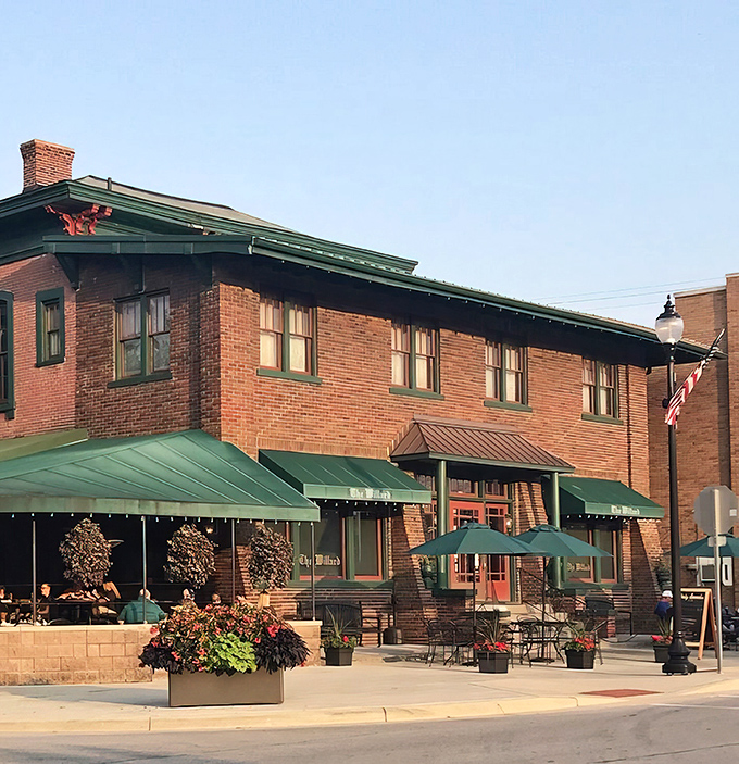 The Willard stands proudly in downtown Franklin, its brick facade and green awnings promising comfort food treasures within. No architectural awards needed when you've got flavor this good.
