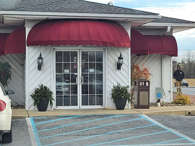 Those iconic red awnings welcome you like an old friend's smile &ndash; the first hint that comfort food paradise awaits inside.