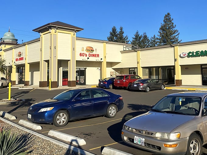 The unassuming yellow exterior of 60's Cafe & Diner in Tualatin hides a time capsule of flavor within. Like finding a mint-condition classic car at a neighborhood garage sale.