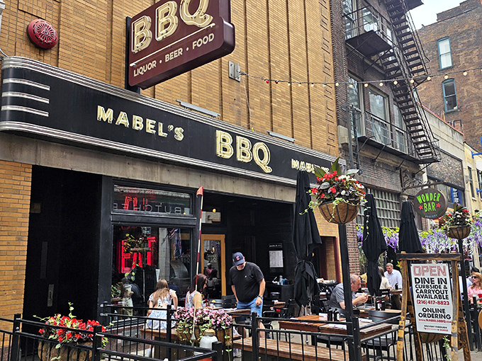 The brick fa&ccedil;ade of Mabel's BBQ beckons from East 4th Street like a smoky siren song. Cleveland's barbecue haven awaits behind those doors.