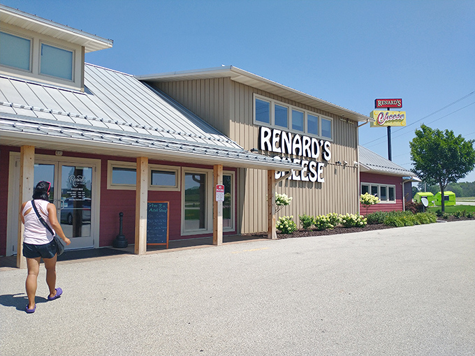 The cheese promised land awaits! Renard's welcoming exterior in Sturgeon Bay stands like a dairy shrine beckoning hungry travelers from miles around.