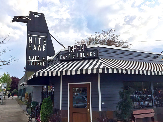 The iconic hawk-shaped sign has been guiding hungry Portlanders home like a neon lighthouse for decades. Some landmarks don't need to change.