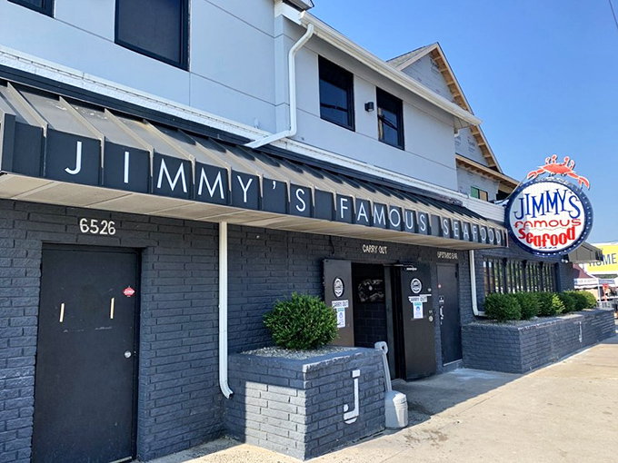 This unassuming Baltimore gem proves that the best seafood joints never need flashy exteriors to draw crowds.