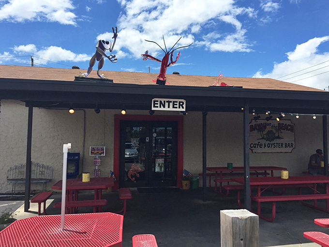 The unassuming exterior of Bayou on the Beach might not scream "culinary destination," but that's part of its charm—like finding a rare vinyl in a discount bin.