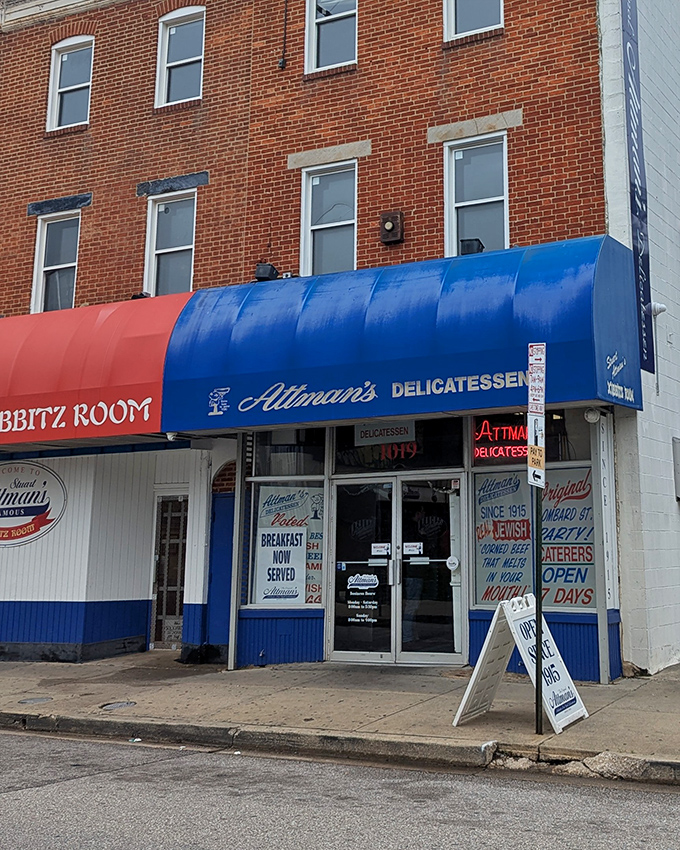 The iconic blue awning of Attman's has been beckoning sandwich lovers to Baltimore's "Corned Beef Row" for generations. A culinary landmark that's stood the test of time.