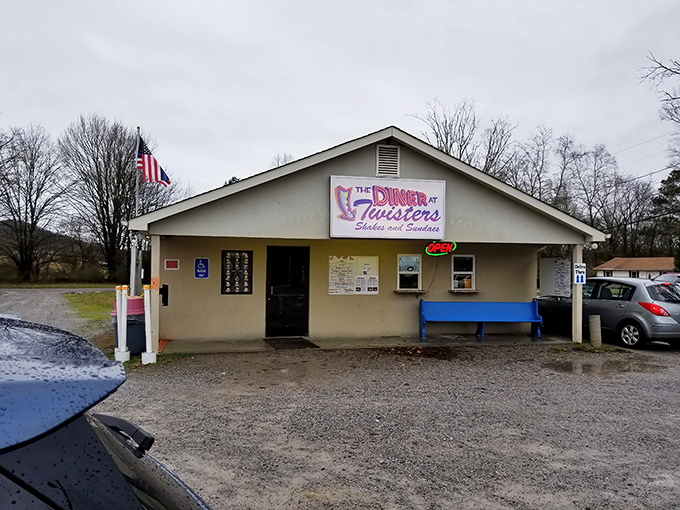 The unassuming exterior of Twisters might fool you, but that blue bench outside is practically whispering, "Sit here after you've experienced ice cream nirvana."
