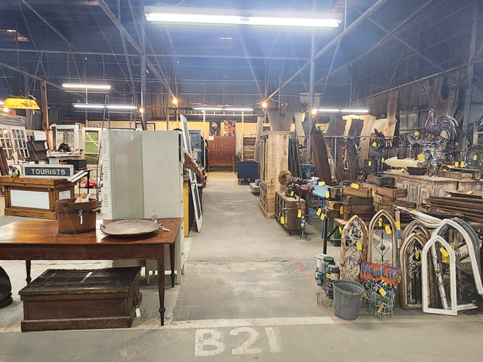 Welcome to treasure hunter paradise! Village Antiques and Interiors in Asheville offers endless aisles of discovery where every turn reveals another piece of history.