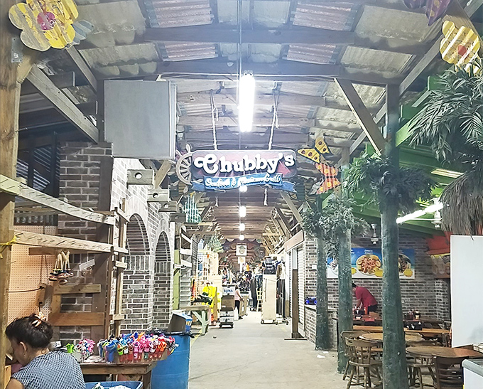 Welcome to retail paradise! Sunny Flea Market's covered walkways offer a respite from the Texas heat while you hunt for treasures among brick-lined stalls.