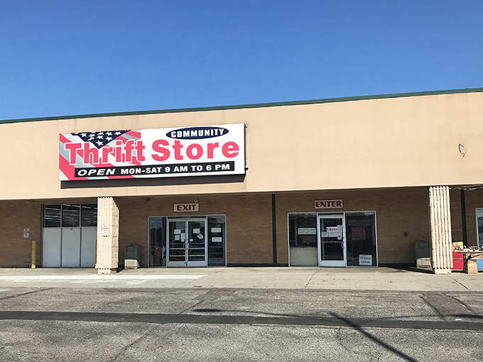 The unassuming exterior of Community Thrift Store belies the treasure trove within. Like a budget-friendly TARDIS, it's much bigger on the inside.