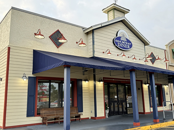 Broadway Diner's charming exterior promises the kind of breakfast adventures that make early mornings worthwhile.