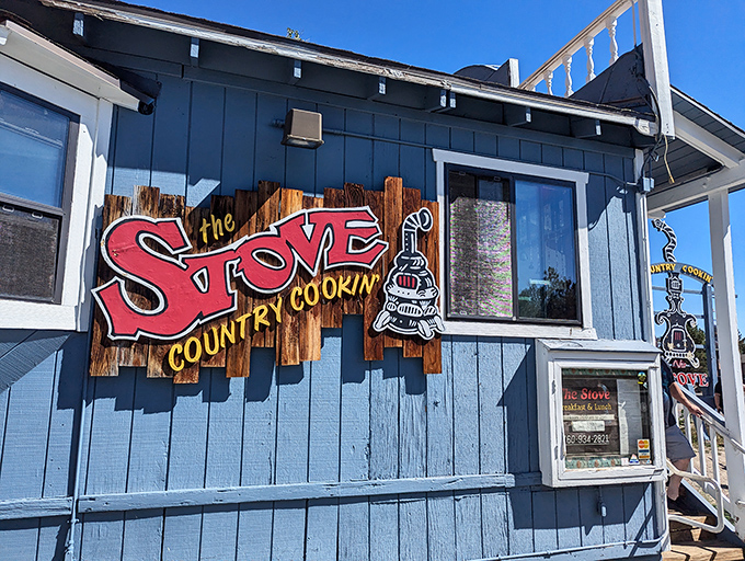 The little blue cabin with the red "Stove" sign isn't trying to be Instagram-famous&mdash;it's too busy serving breakfast that'll make you forget your own name.