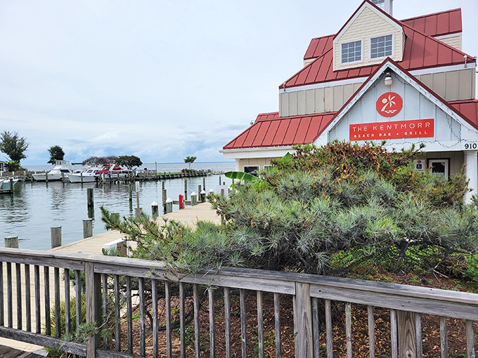 The quintessential Chesapeake Bay experience awaits at this charming waterfront gem, where that distinctive red roof signals you've arrived somewhere special.