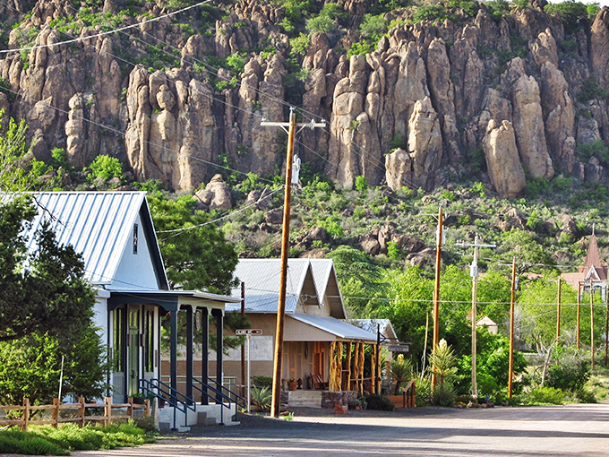 Where geology meets small-town charm! Fort Davis sits nestled against dramatic rock formations that look like nature's own fortress walls.
