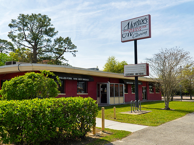 The burgundy building beckons like a smoke signal to barbecue pilgrims. Monroe's modest exterior hides Jacksonville's worst-kept secret&mdash;extraordinary smoked meats await inside. 