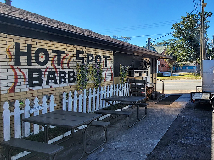 The smoker outside Hot Spot Barbecue isn't just equipment&mdash;it's a beacon of hope for hungry travelers seeking barbecue salvation in Pensacola.