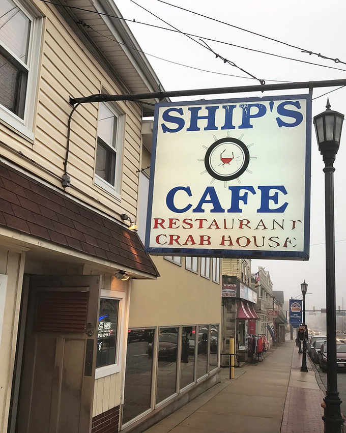 Ships Cafe's unassuming exterior whispers rather than shouts—the best seafood spots usually do.