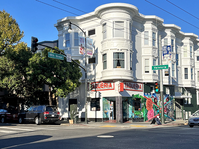 The vibrant mural outside El Buen Sabor isn't just decoration&mdash;it's a preview of the colorful flavors waiting inside this Mission District gem.