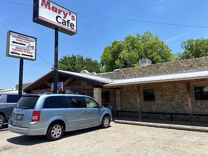 The unassuming stone exterior of Mary's Cafe in Strawn might fool you, but locals know this humble building houses Texas-sized culinary treasures. 