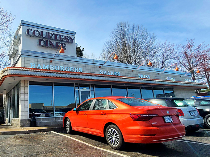 The neon-lit beacon of Courtesy Diner stands proud on Hampton Avenue, its vintage signage promising comfort food salvation to hungry St. Louisans at any hour.
