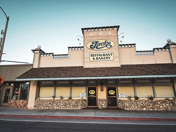 Jack's Restaurant stands proudly on Bishop's main street, promising culinary adventures behind its welcoming Western facade.