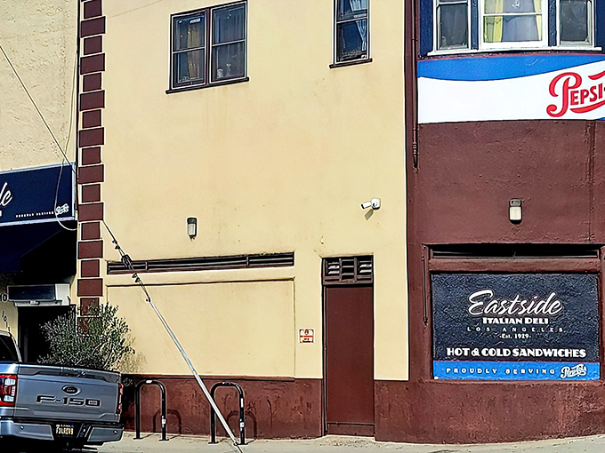 The unassuming exterior of Eastside Italian Deli stands like a time capsule in Los Angeles, promising authentic Italian treasures within those cream-colored walls.