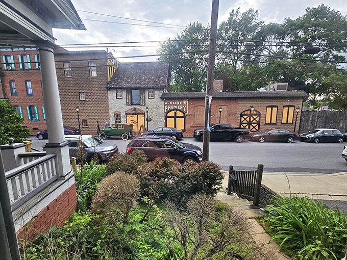 The historic fa&ccedil;ade of Bube's Brewery stands proudly on Mount Joy's main street, its yellow doors beckoning like a time portal to Pennsylvania's brewing past.