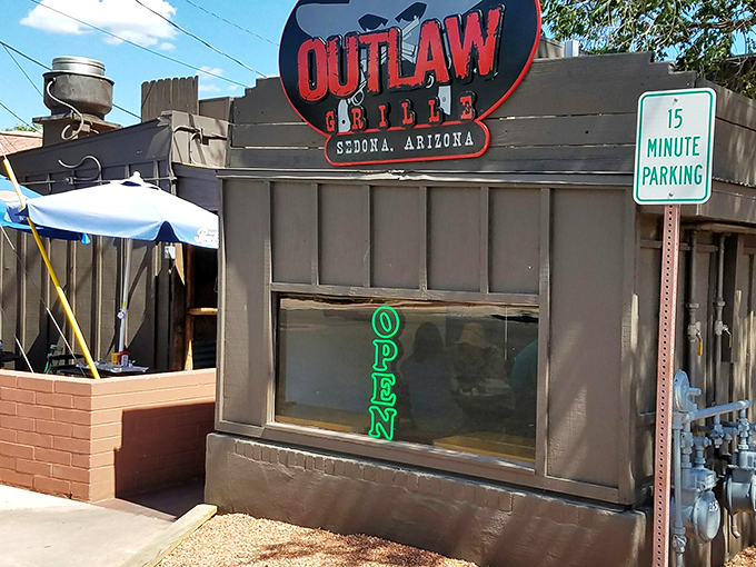 The Outlaw Grille's weathered wooden exterior isn't trying to impress anyone&mdash;it's too busy preparing to blow your taste buds away with honest-to-goodness flavor.
