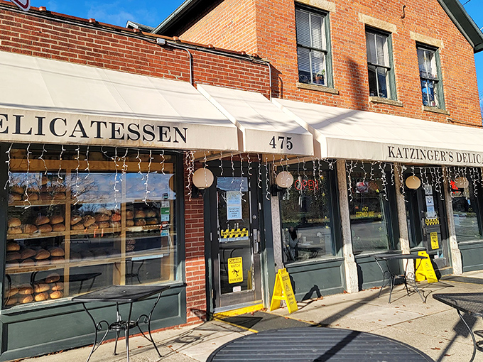 The brick facade of Katzinger's stands like a delicious time capsule in Columbus's German Village, promising sandwich salvation to all who enter.