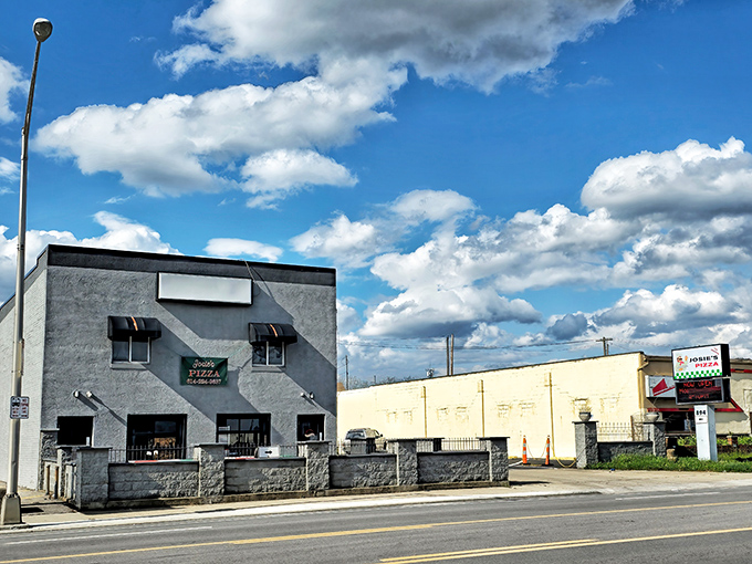The unassuming exterior of Josie's Pizza stands like a culinary sentinel on West Broad Street, promising authentic flavors without the fancy frills.